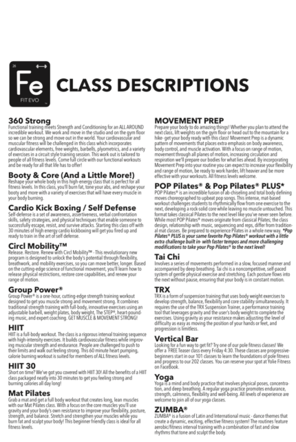 Group X – Class Schedule - Fitness Evolution Bellingham